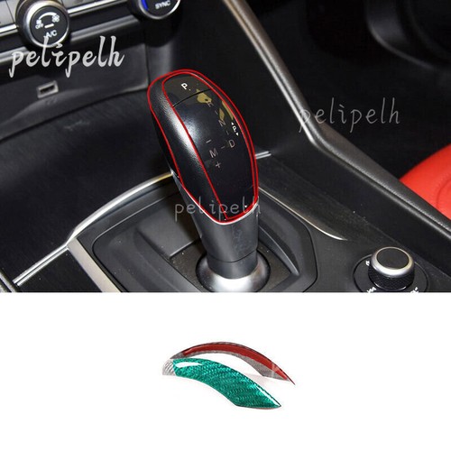 3-Color Carbon Fiber Console Gear Shift Knob Trim For Alfa Romeo Giulia ...