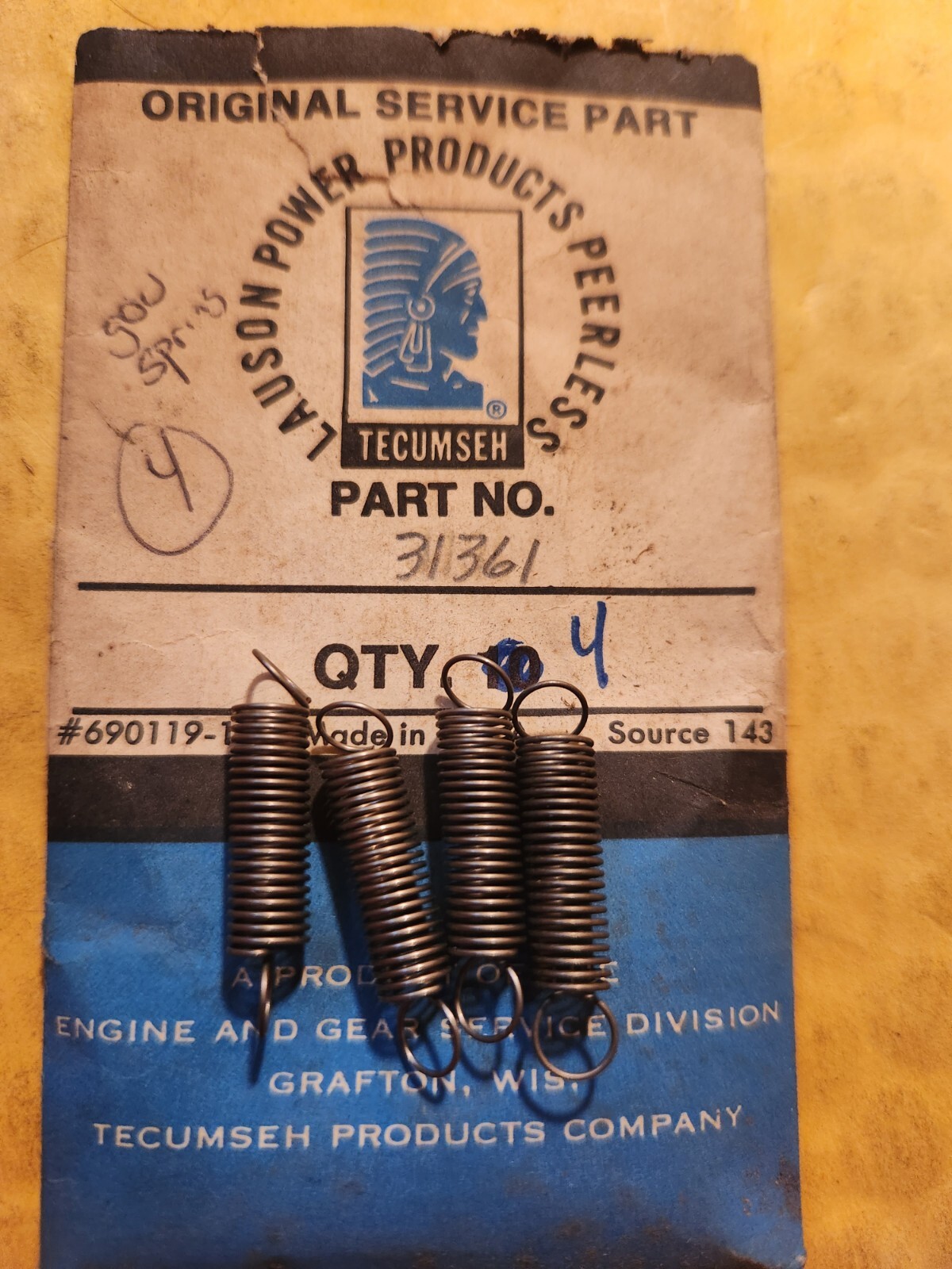 (4) PACK! New Genuine Tecumseh 31361 Governor Spring OEM NOS [4768E] | eBay