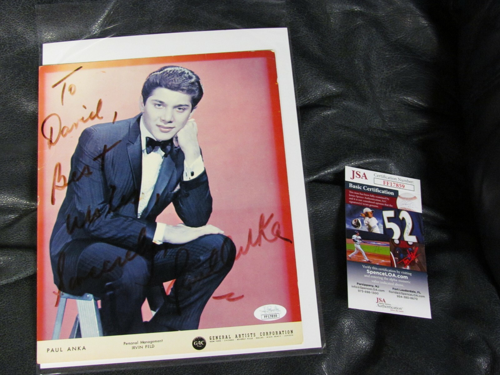 Paul Anka Autographed PHOTO JSA Certified | eBay