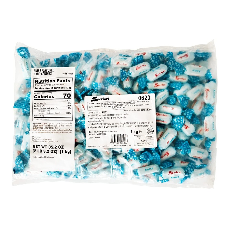 Sperlari Anise Hard Boiled Candy (2.2 Lb | 1000 g) 2.2 Pound (Pack of 1 ...