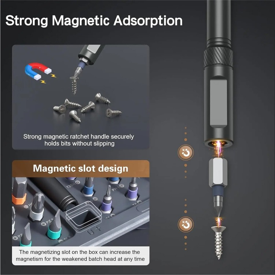 25/43pcs Multi Bit Magnetic Screwdriver Set Detachable T Ratchet Handle ...