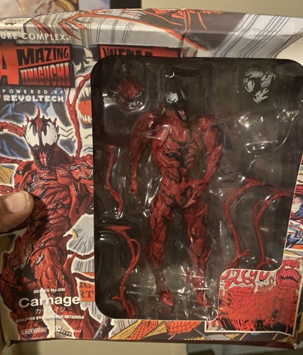 Amazing Yamaguchi Revoltech Carnage Red Venom Figure ⭐⭐ Damaged Box ...