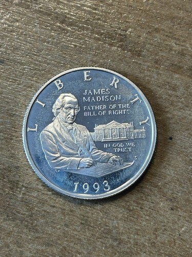1993S Proof James Madison Bill of Rights Silver Commemorative Half ...