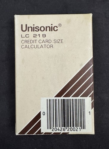 Vintage Unisonic LC 219 Credit Card Size Calculator w/ Original Box | eBay