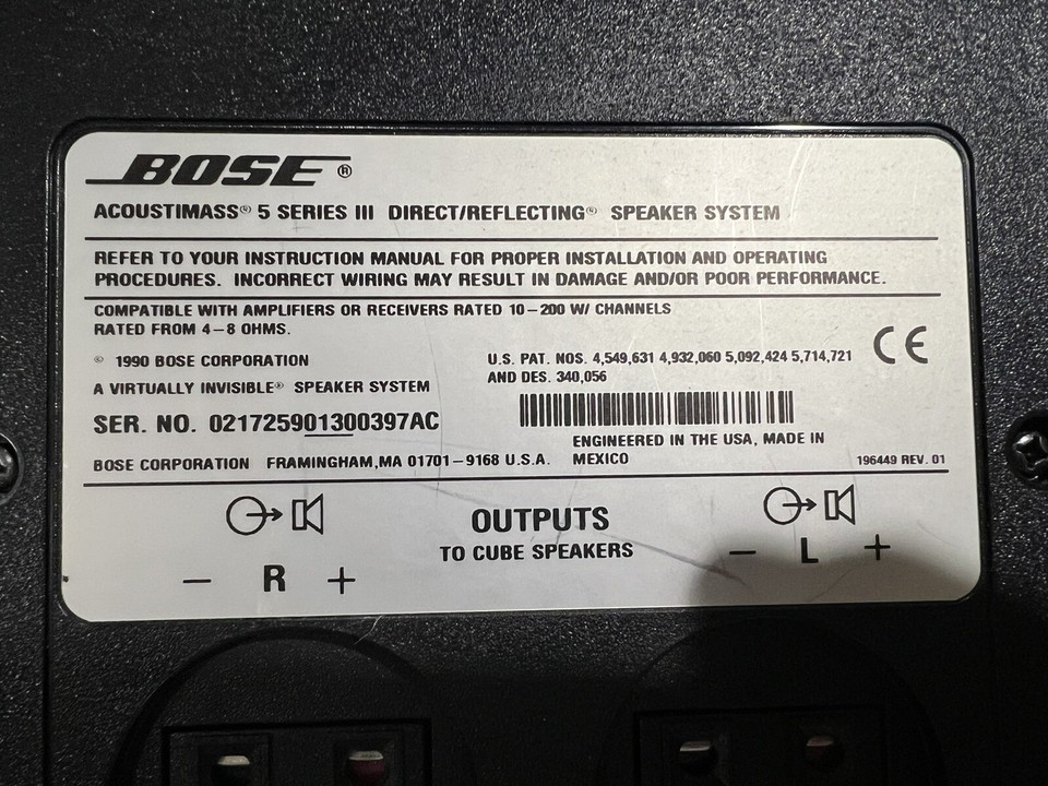 🇺🇸Bose Acoustimass 5 Series III Direct/Reflecting Home Theater Speaker System | eBay