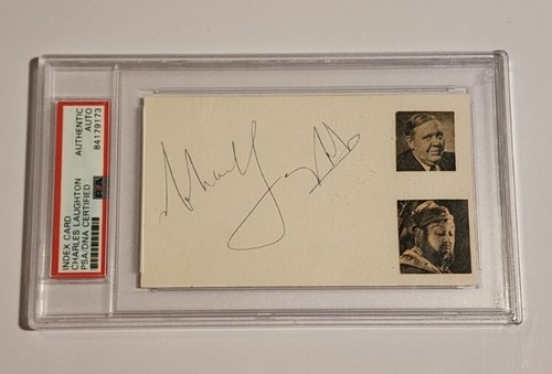 Charles Laughton Signed PSA DNA Cut Autograph Auto Director Night of ...