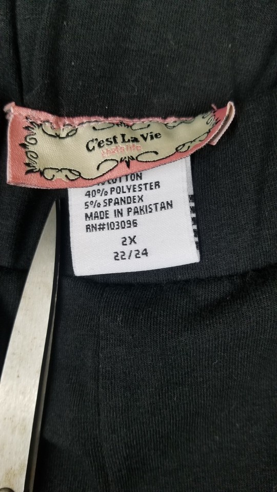 C'est La Vie 'That's Life' Ladies 2X Stirrup Leggings Black 22/24 Flat ...