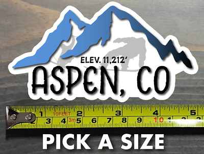 Aspen Sticker Decal Colorado Ski Snowboard Mountain Snowmass Highlands ...