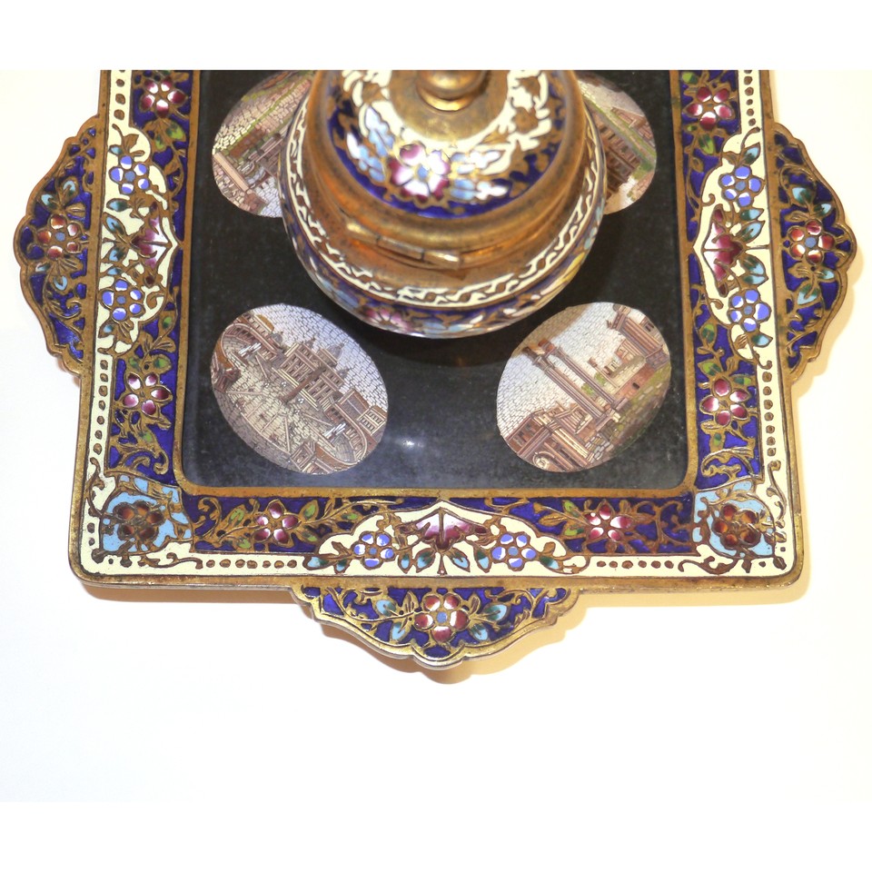 (0529) French Inkpot, 2nd half of 19th c., with Roman Micro Mosaics. | eBay