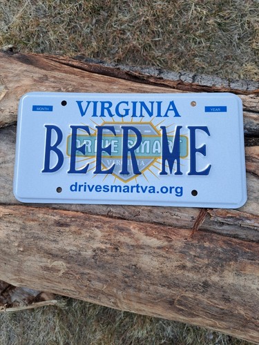 BEER ME VIRGINIA VANITY LICENSE PLATE JOKE GAG DRUNK DUI DWI ...