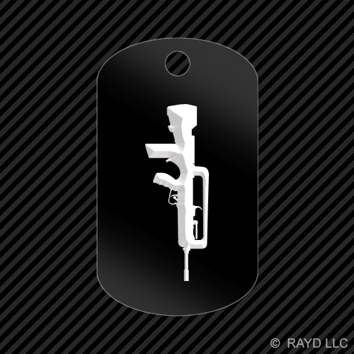 FAMAS Keychain GI dog tag engraved many colors rifle | eBay