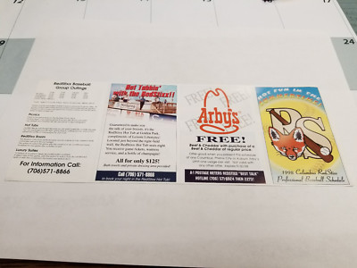 Columbus RedStixx 1998 Minor Baseball Pocket Schedule - Arby's | eBay
