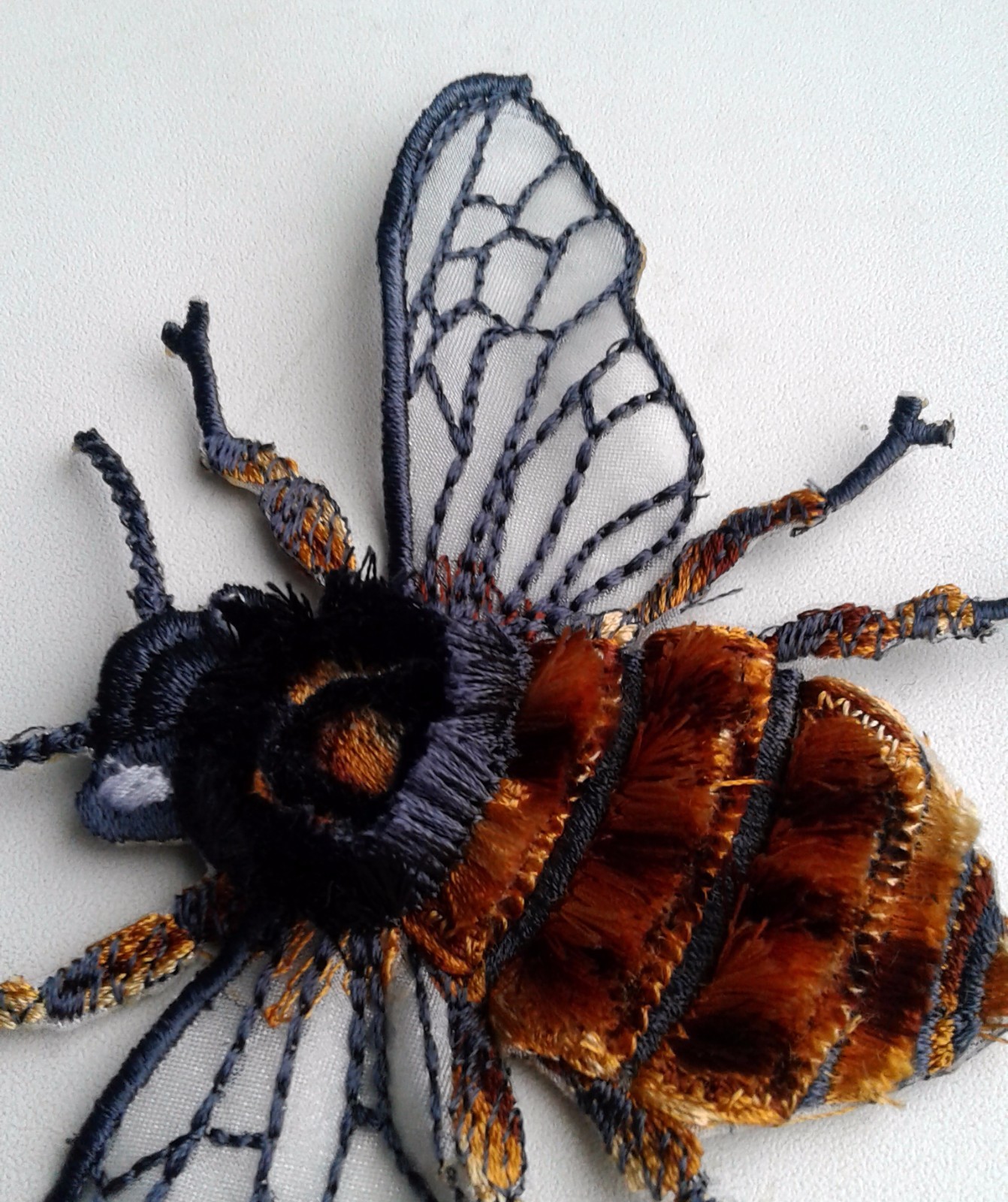Velvet Bee Insect Handmade Sew-On Embroidered Patch | eBay