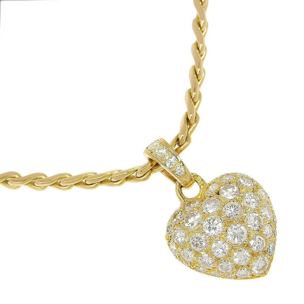 Cartier Heart Pave Diamond Necklace 18K YG Yellow Gol… - Gem
