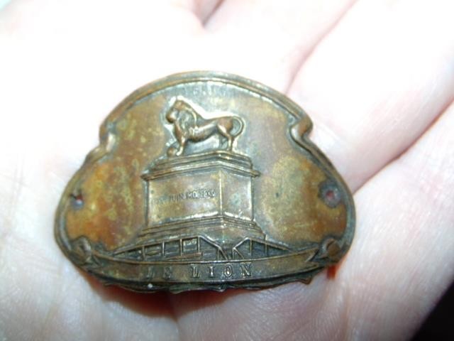 Antique French NAPOLEON LE LION WATERLOO Curved Oval EMBOSSED Medal ...