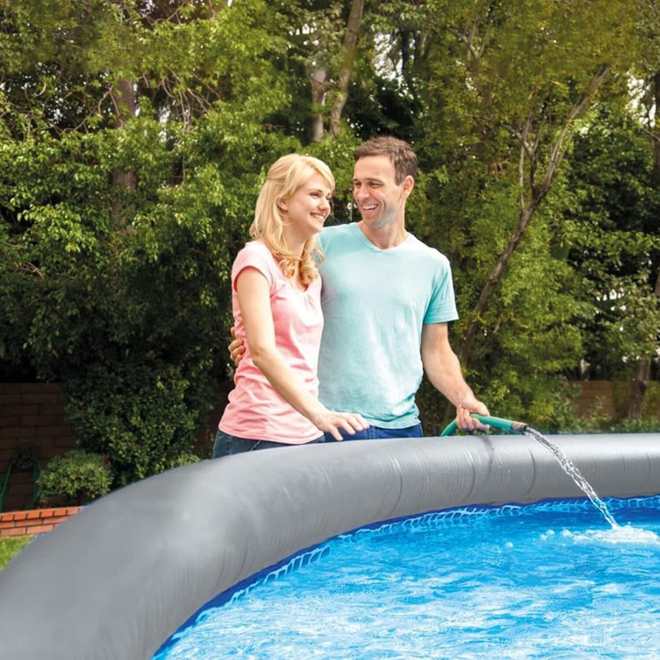 Intex 15ft x 42in Easy Set Inflatable Above Ground Pool, Ladder, Pump ...