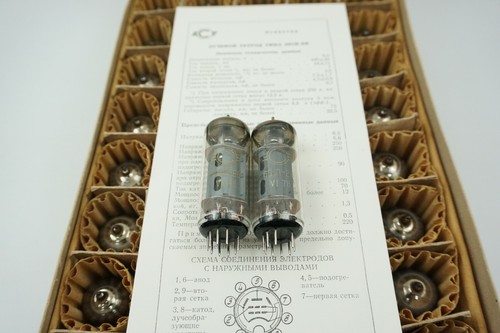 MATCHED PAIR (0-2%tol) 6P1P-EV / 6AQ5 / EL90 SVETLANA Tetrode Tube.NOS ...