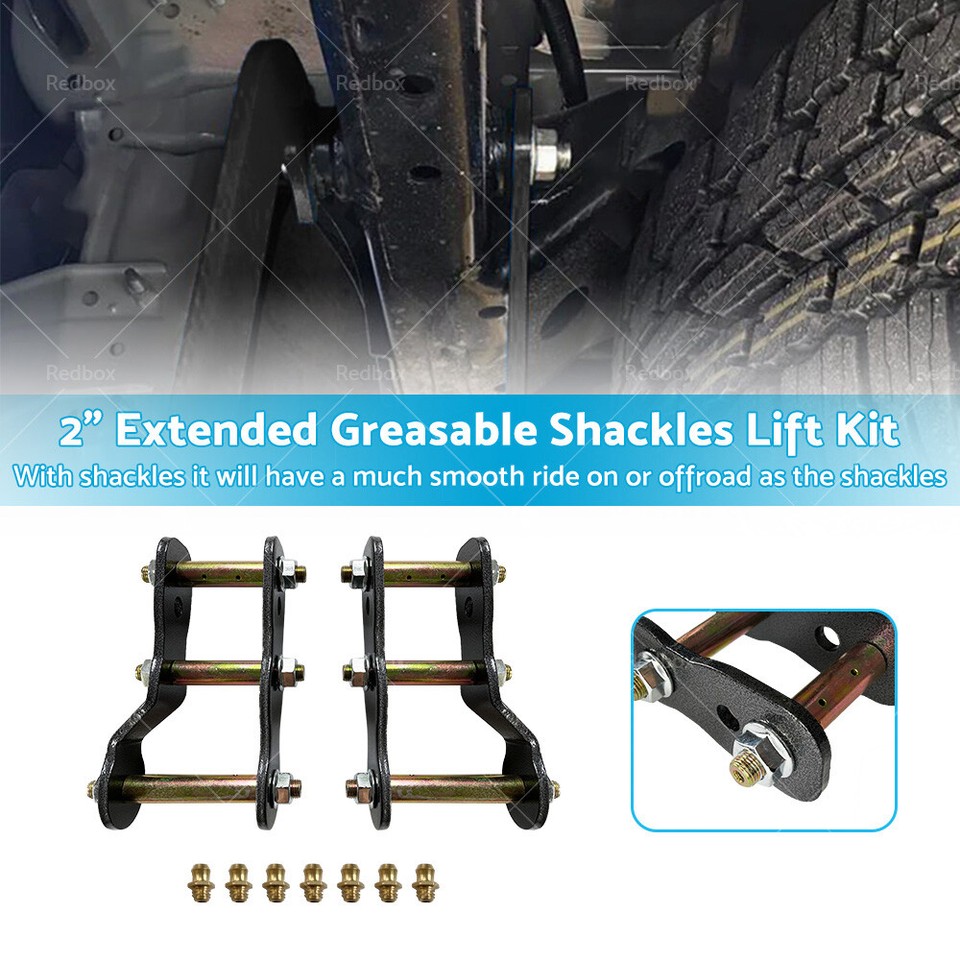 For Nissan Navara D40 Rear Extended 2" Inch Shackles Lift Kit Greasable ...