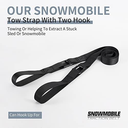 Snowmobile Tow Strap with Two Hooks Reinforced Straps for Snowmobiles ...
