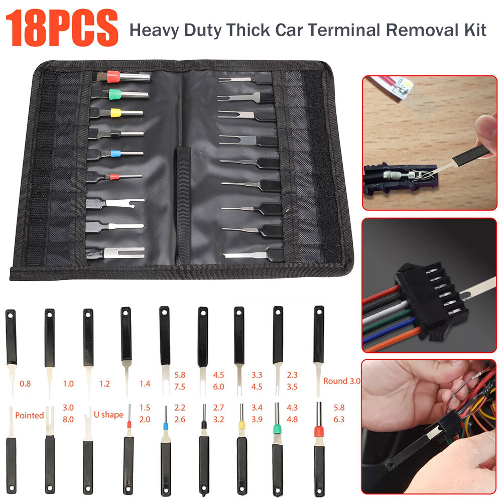 18Pcs Heavy Duty Thick Car Terminal Removal Kit Wire Connector Pin ...