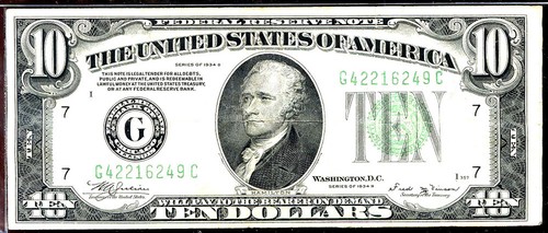 Most Valuable 1934 10 Dollar Bill (Worth Up to $120,750) - VIP Art Fair