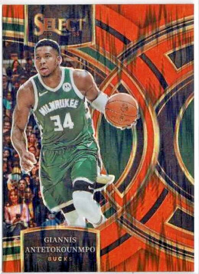 2023-24 Select Giannis Antetokounmpo Bucks Premier Orange Flash Prizm ...