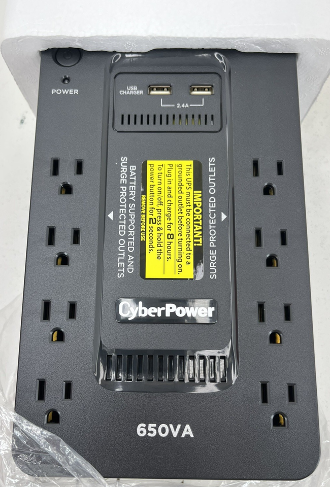 CyberPower - 650VA Battery Back-Up System - Black [SX650U] 649532621347 ...