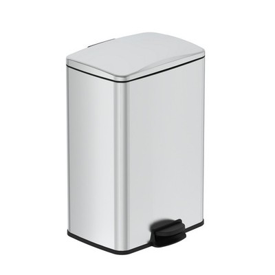 13 Gal./50 Liter Trash Bin Rectangular Stainless Steel Kitchen Step On ...