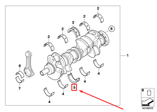NEW BMW 7 F01, F02 CRANKSHAFT BEARING SHELL 11217576763 7576763 ...