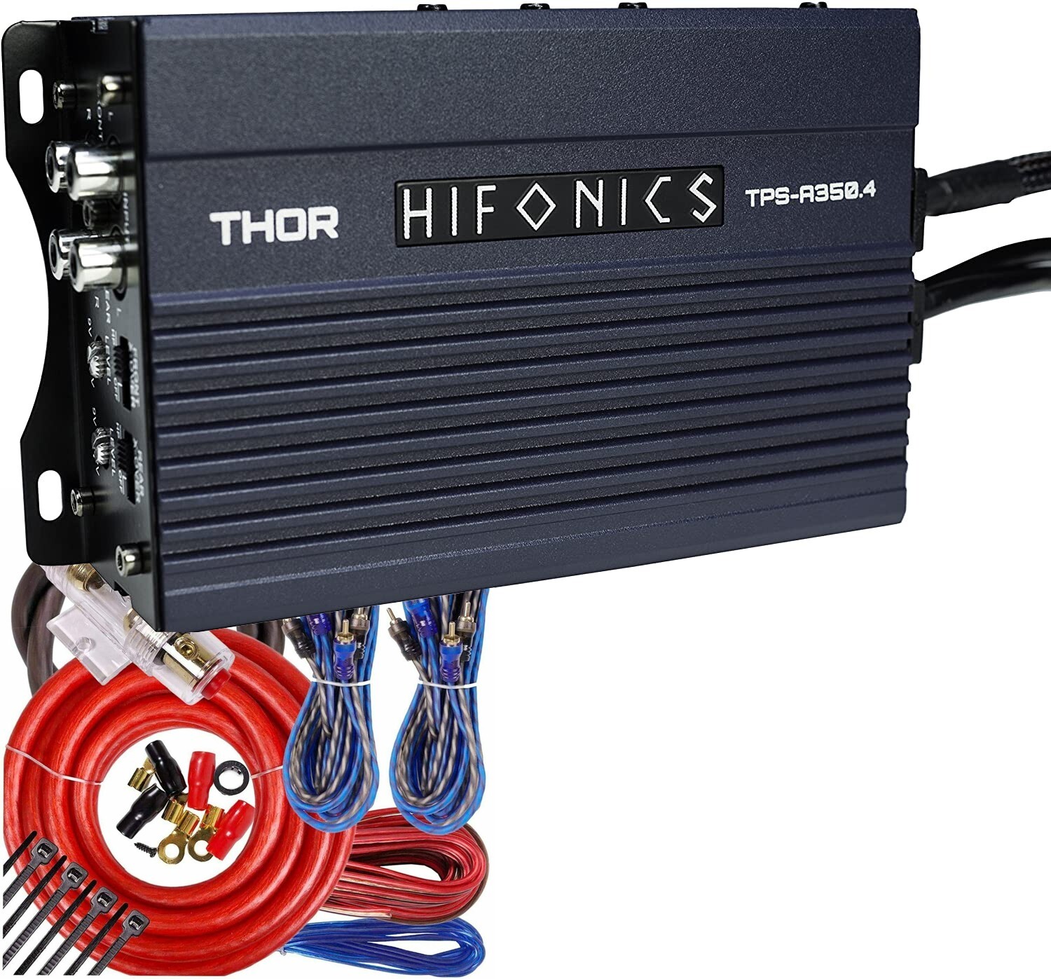 Hifonics Thor TPS-A350.4 Compact 350W MAX 4 Channel Car Amplifier + 4 Ch Amp Kit 650076328722| eBay