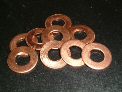 M10- Copper Washers- 22.3mm O/D x 11mm I.D X 1.2mm Thk | eBay UK