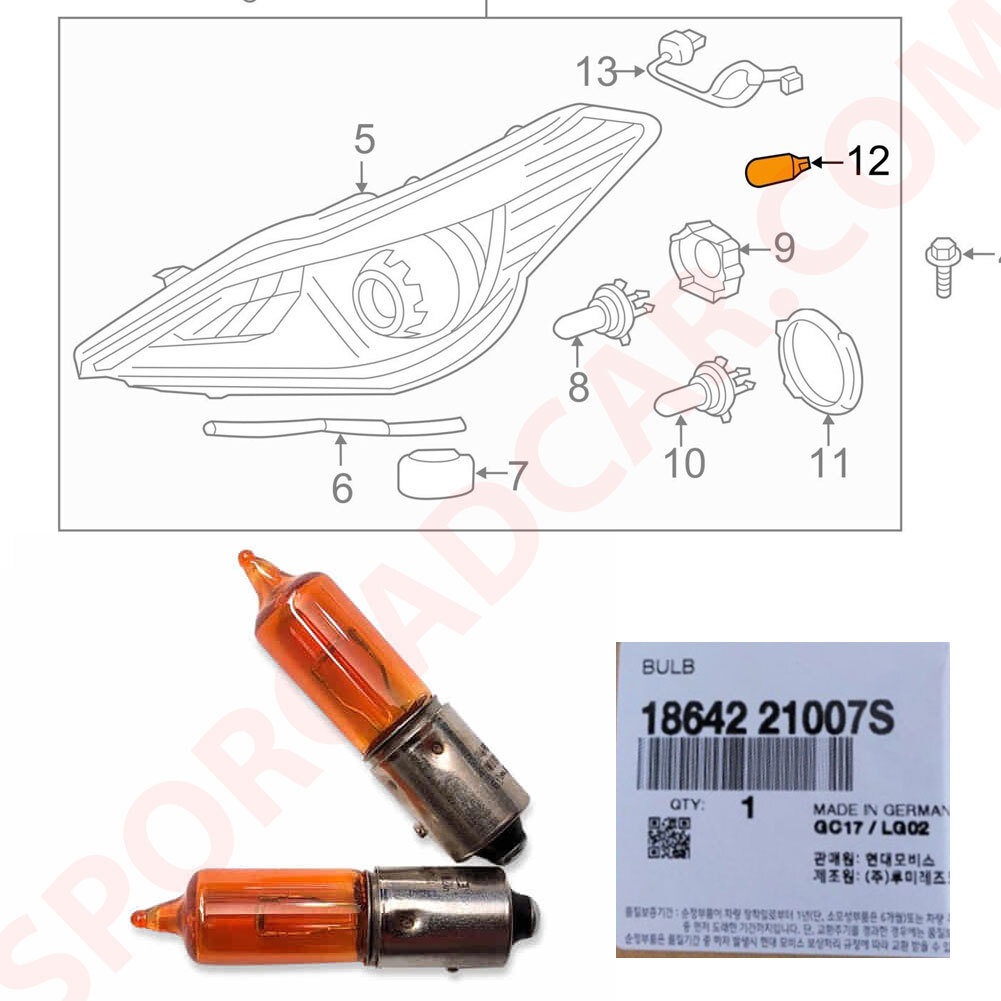 Turn Signal Lamp Light Bulb 2P for Hyundai Azera 2012-2016 Grandeur TG ...