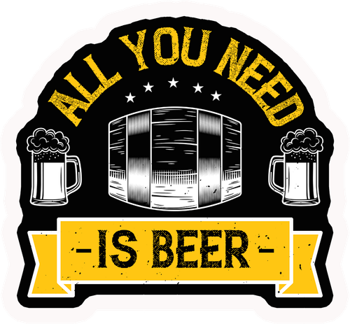 2 x All You Need Is Beer Novelty Truck Car Bumper Window Funny Sticker ...