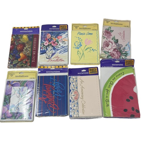 Vintage Hallmark Invitations Lot Of 8 NOS 8ct Card Invites Watermelon ...