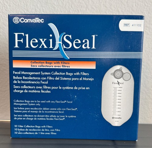 CONVATEC 411102 FLEXI-SEAL FECAL MANAGEMENT SYSTEM Collection Bags, Box ...