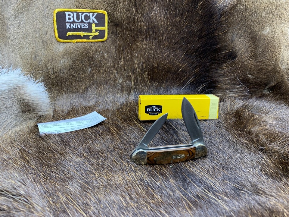 Buck BU389BRS Canoe Knife With Rich Grain Hardwood Handles - Mint In ...
