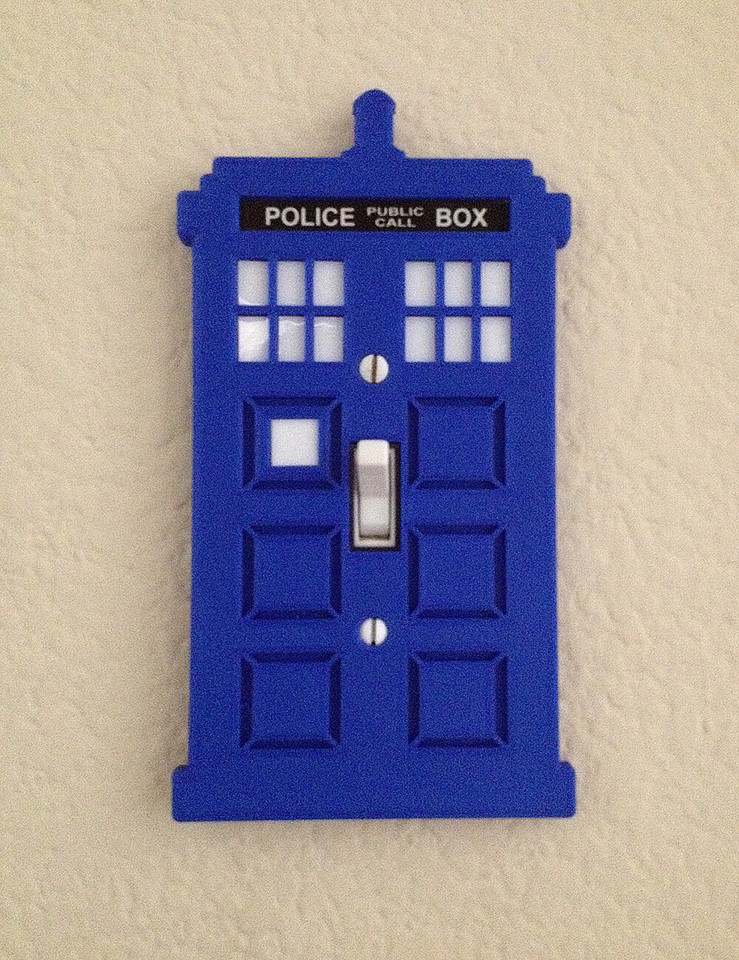 Doctor Who Tardis Light Switch Cover Plate (3D Printed Blue PLA Plastic ...