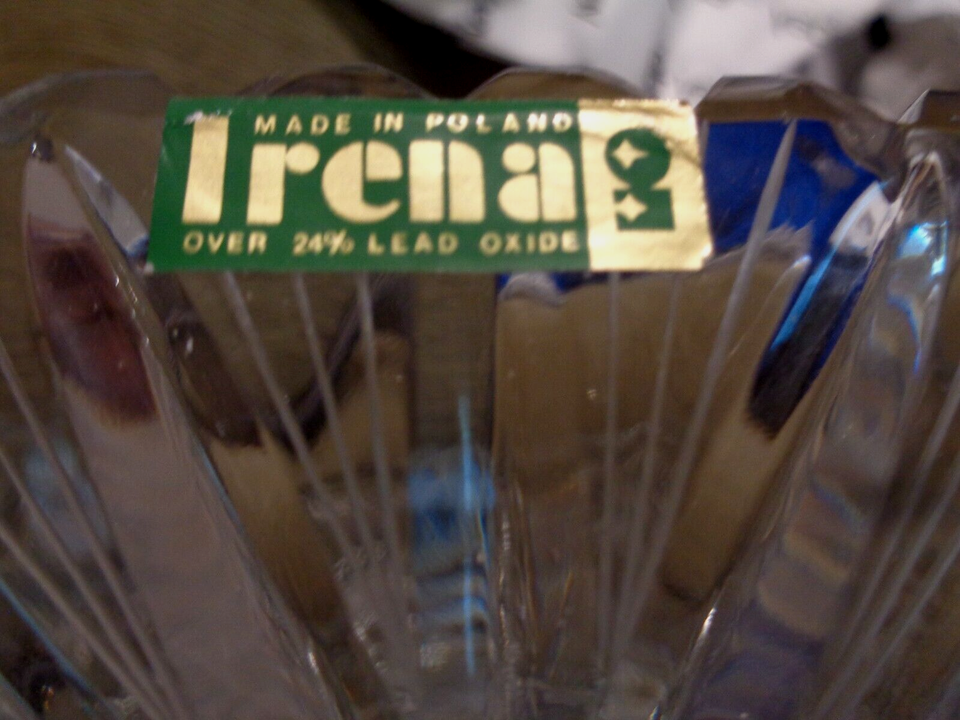 Irena 24% Lead Oxide Cut Crystal Large Heavy Octagonal Fruit Bowl Made ...