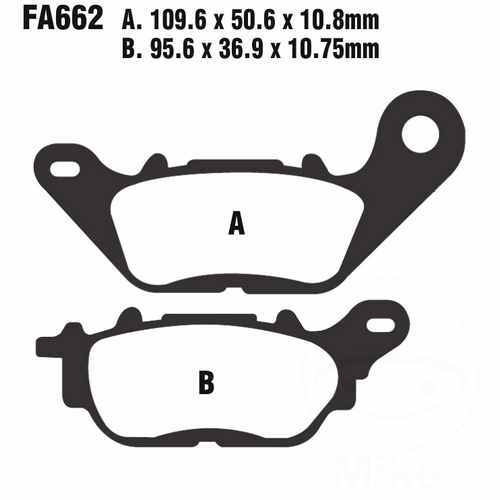 Brake Pad Semi-Sintered V EBC Fa662V For Yamaha MT 03 320 A ABS 2016 ...
