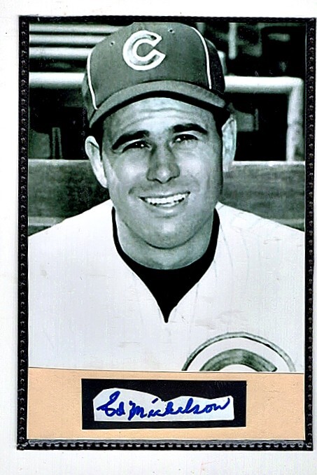 1957 ED MICKELSON CHICAGO CUBS 4X6 AUTOGRAPHED CUT W/GLOSSY PHOTO | eBay
