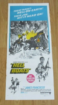 HELL BOATS ORIGINAL 1970 CINEMA DAYBILL MOVIE POSTER James Franciscus ...