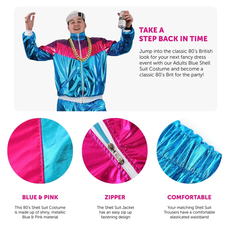 SHELL SUIT FANCY DRESS COSTUME 80'S CHAV OUTFIT SCOUSE 1980'S TRACK ...