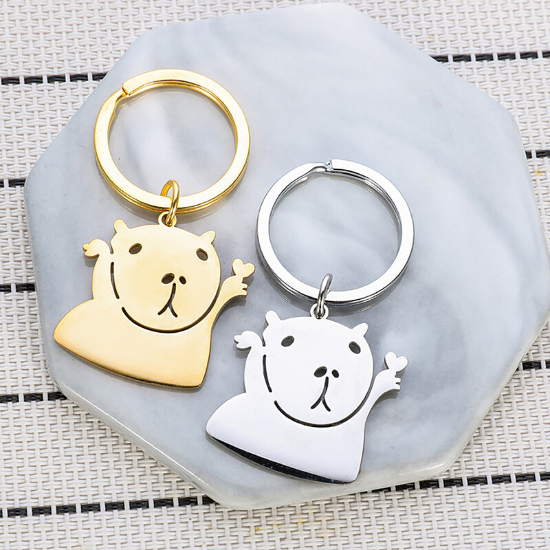 Capybara Stainless Steel Key Chain Couple Pendant Gift Funny Cute Car ...