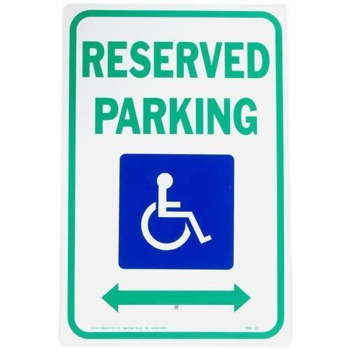 NEW HY-KO HW-32 12X18 ALUMINUM HANDICAP RESERVED PARKING HIGHWAY SIGN ...