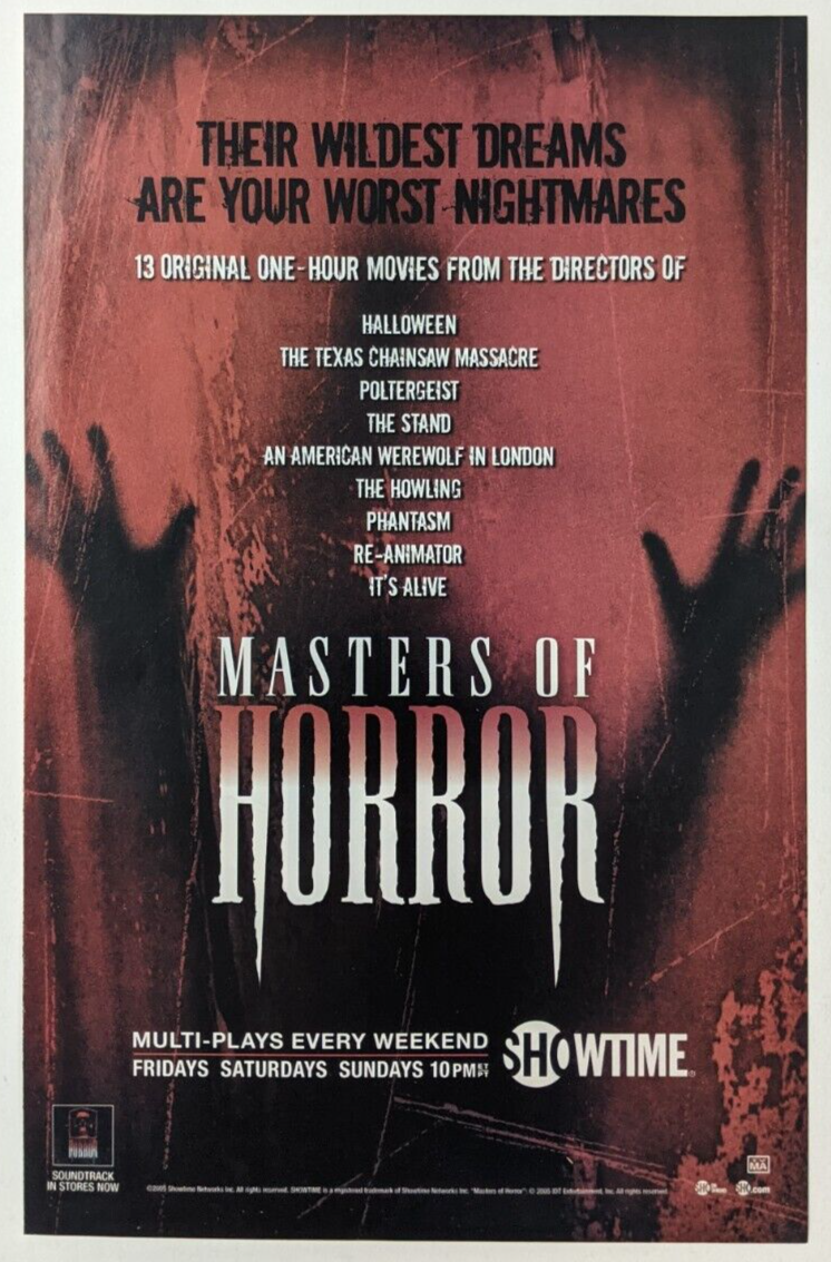 Masters of Horror Print Ad TV Series Poster Art PROMO Original Showtime ...