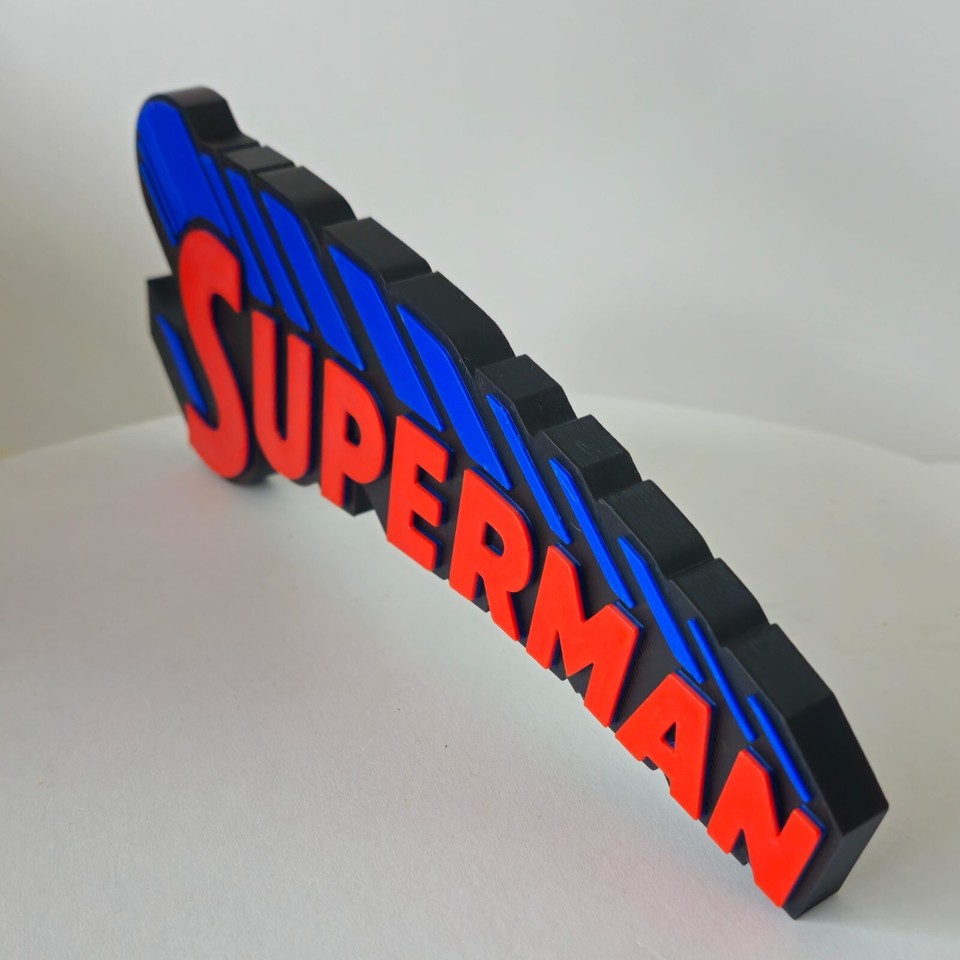 Superman 3D printed Logo Stand | Collectible | Shelf Desk Art Display ...