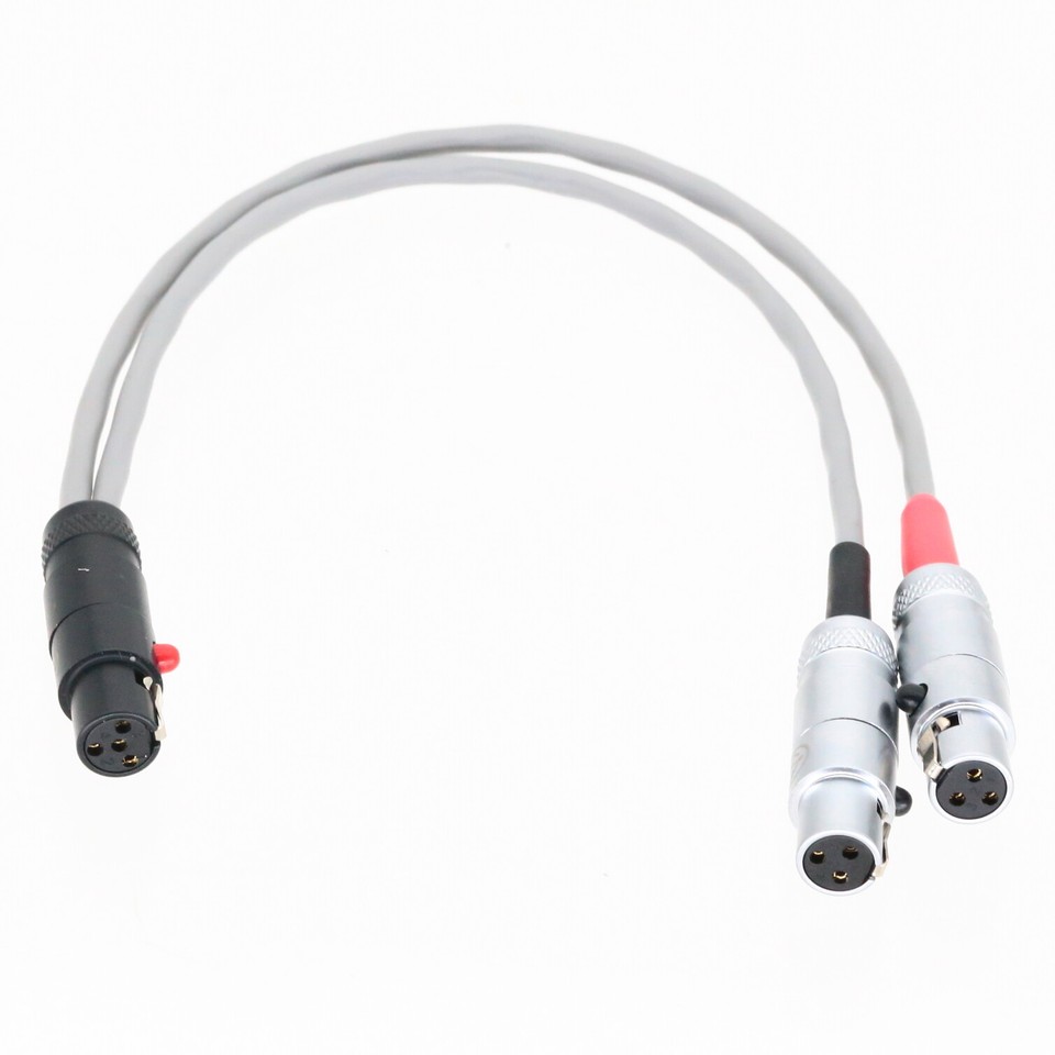 Mini-XLR 4-pin TA4F to Dual small-XLR TA3F 3-pin 8” L2B2AT Insert ...