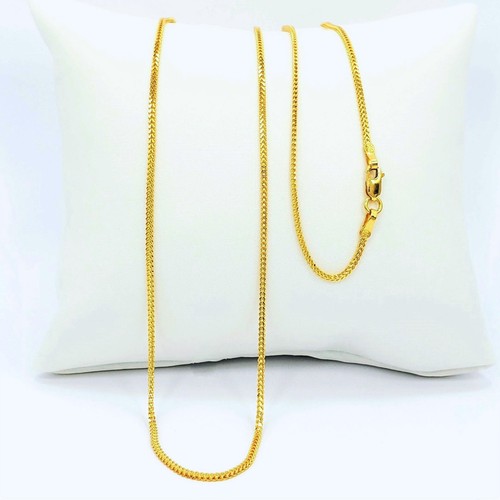 22K Solid Yellow Gold Franco Chain Necklace 18 in 1.5mm Genuine ...