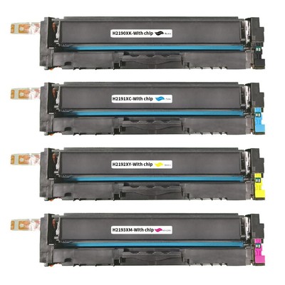 4 Toner Cartridges replace W2190X W2191X W2192X W2193X (219X ...