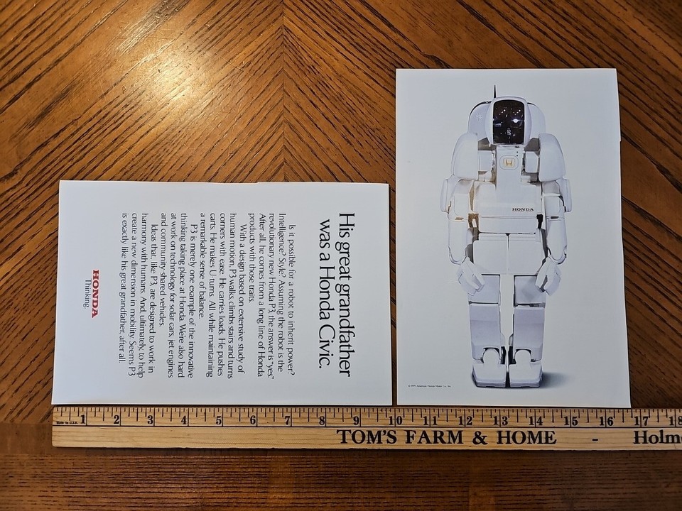 Vintage Honda P3 Humanoid Robot 2 Page Magazine Print Ad 1999 | eBay
